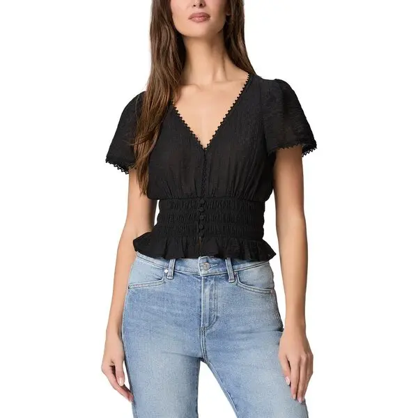 Paige Rive V-neck Top - Black
