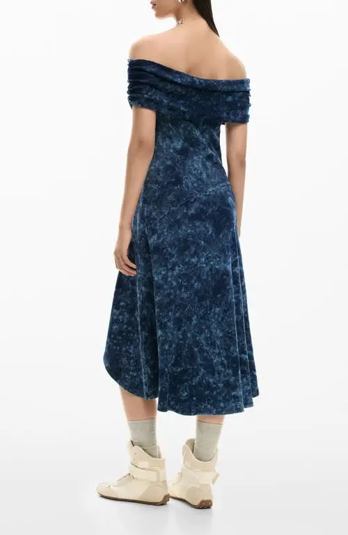 Desigual Off-the-shoulder High-low Knit Dress