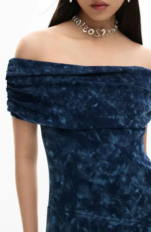 Desigual Off-the-shoulder High-low Knit Dress