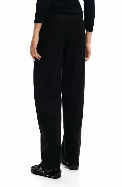 Desigual High-waisted Straight Leg Trousers