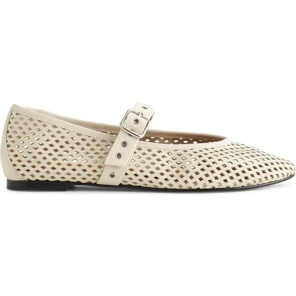Madewell Remy Perforated Mary Jane Flat - Vintage Muslin