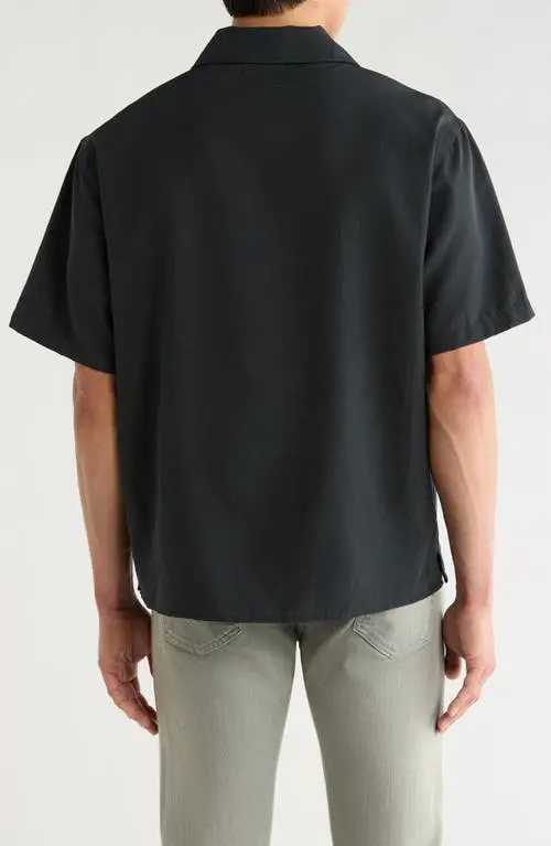 Brixton Journey Water Resistant Short Sleeve Half Zip Popover Shirt - Black