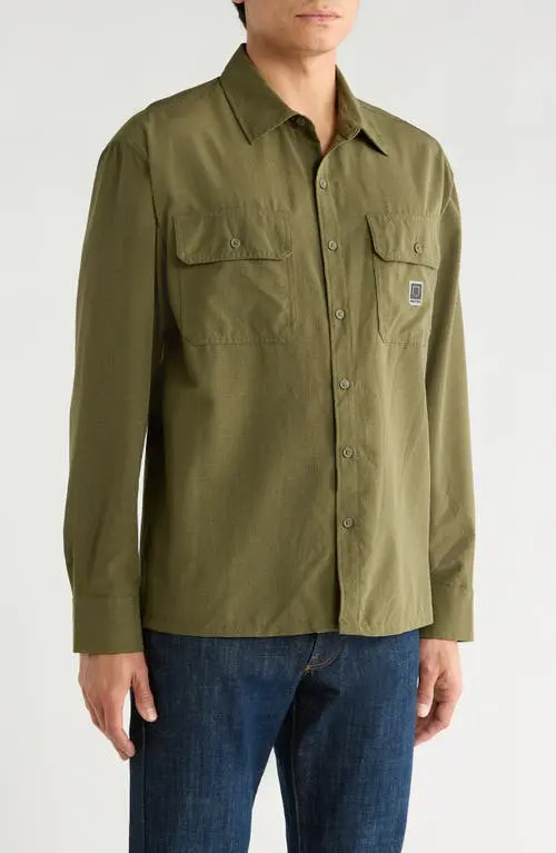 Brixton Journey Water Resistant Performance Button-up Shirt - Dark Olive