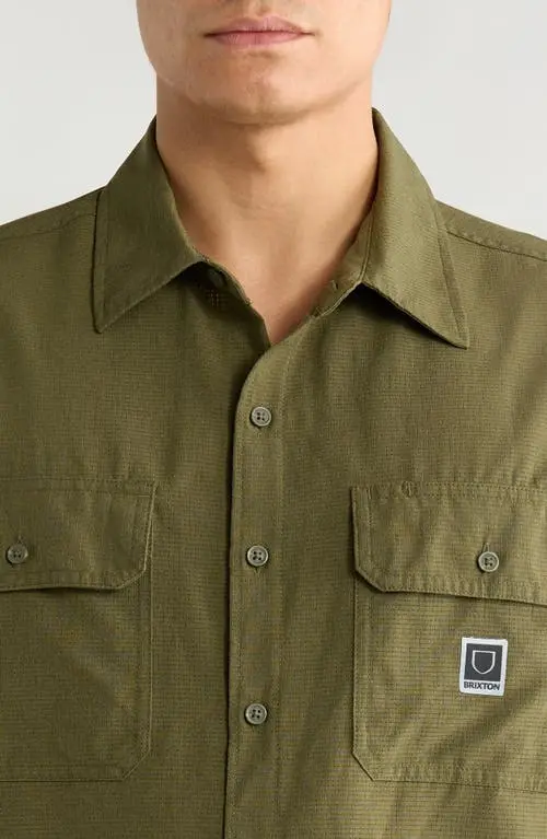 Brixton Journey Water Resistant Performance Button-up Shirt - Dark Olive