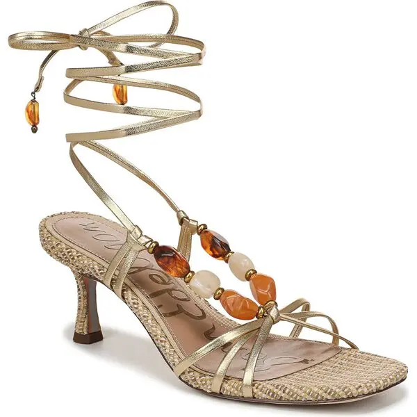 Sam Edelman Paloma Ankle-wrap Sandal - Amber Gold