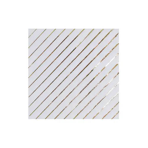 JOLLITY & CO White & Gold Striped Cocktail Napkins - Assorted Pre-pack