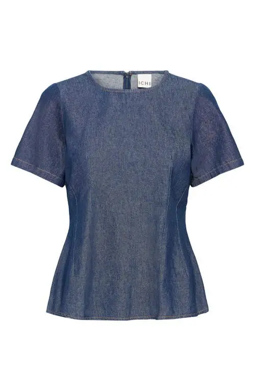 ICHI Ihtulle Denim Peplum Top