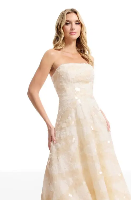 Dress The Population Sequin Strapless A-line Dress
