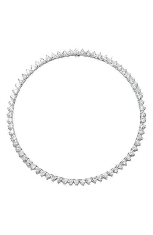 THE M JEWELERS Heart Tennis Necklace - Silver