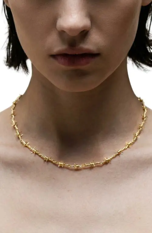 THE M JEWELERS Danielle Barb Wire Choker Necklace - Gold