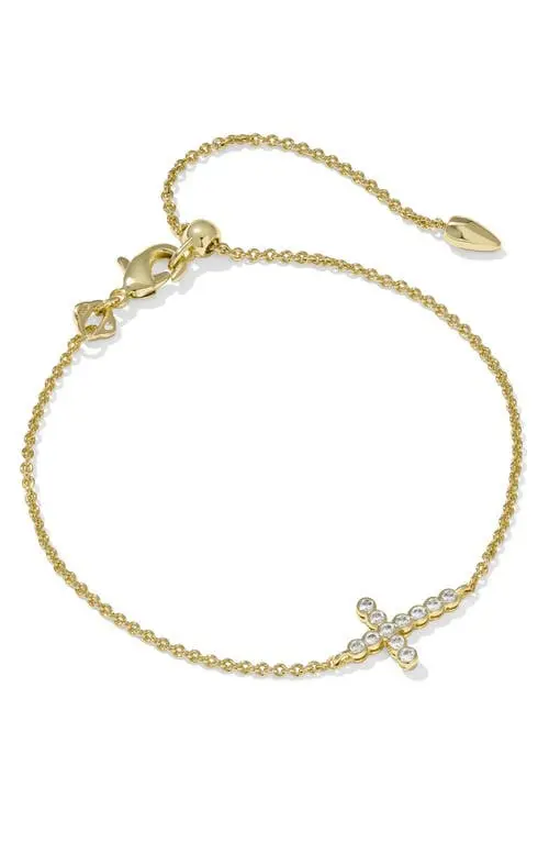 Kendra Scott Cross Crystal Tennis Bracelet - Gold