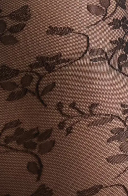 Nordstrom Floral Lace Sheer Tights - Black