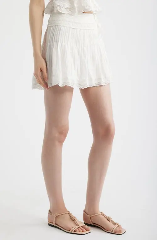 LoveShackFancy Solena Lace Miniskirt - White