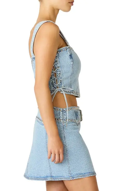 Steve Madden Babe Denim Corset Top