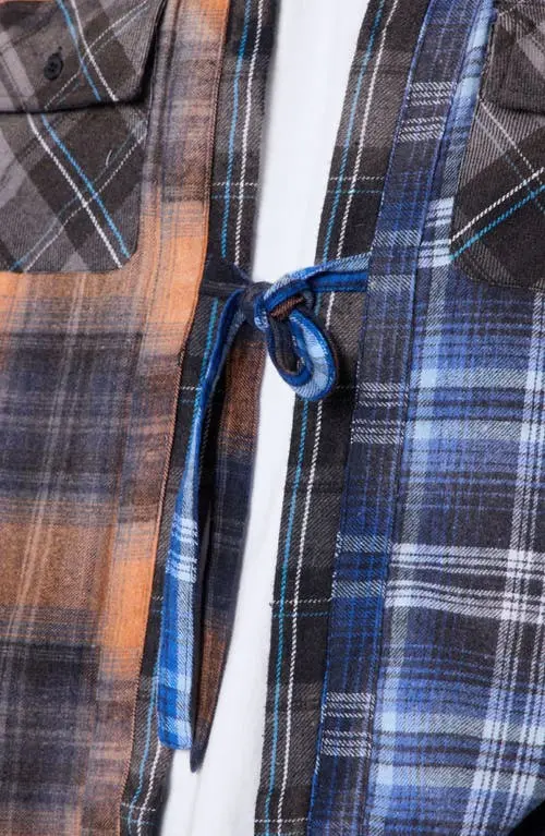 Mnml Knot The Mix Tie Front Flannel Shirt
