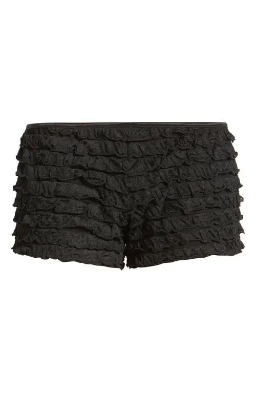 BELLA VENICE Tiered Ruffle Shorts - Black