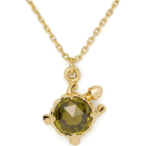 Kate Spade New York Turtle Pendant Necklace - Green.