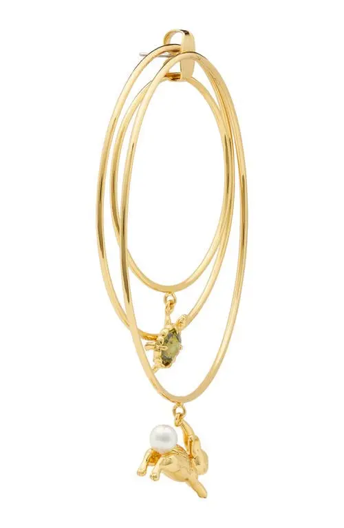 Kate Spade New York Bunny & Strawberry Charm Hoop Earrings