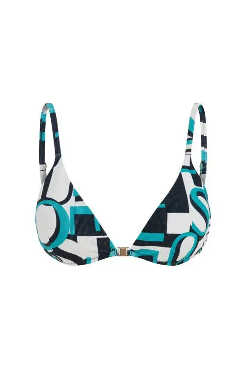 HOUSE OF SILK Bridget Extra Soft Bikini Top With Monogram Print