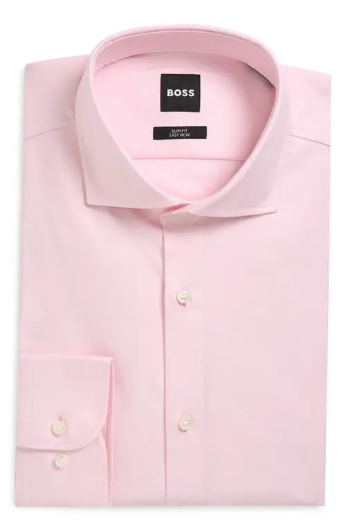 BOSS P-hank Slim Fit Stretch Cotton Dress Shirt - Light Pastel/pink