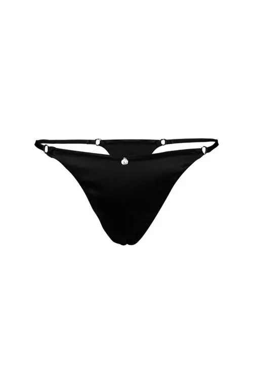 HOUSE OF SILK Silk Triangle Thong - Black