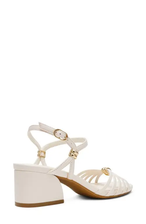 Anne Klein Mikayla Ankle Strap Sandal - White Pu
