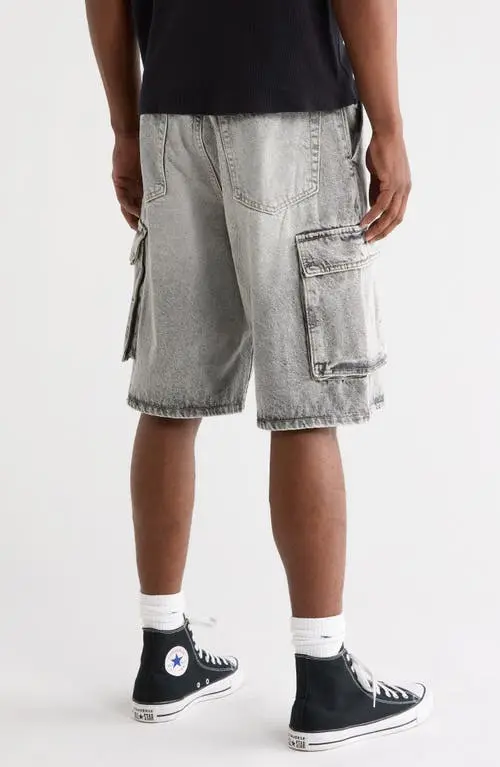 PACSUN Extreme Baggy Denim Cargo Shorts
