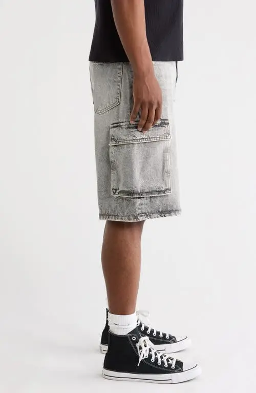 PACSUN Extreme Baggy Denim Cargo Shorts