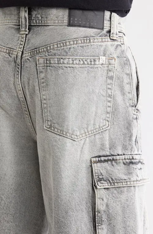PACSUN Extreme Baggy Denim Cargo Shorts