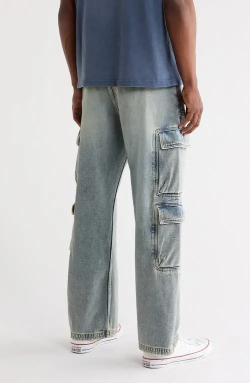 PACSUN Clark Baggy Cargo Jeans - Medium Indigo