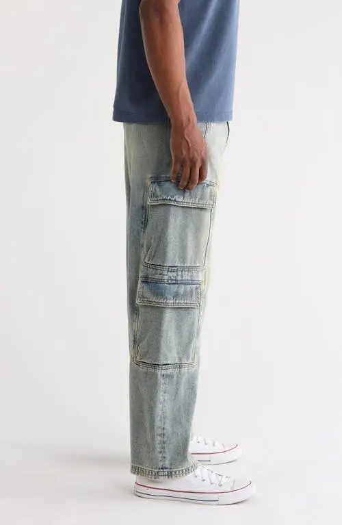 PACSUN Clark Baggy Cargo Jeans - Medium Indigo