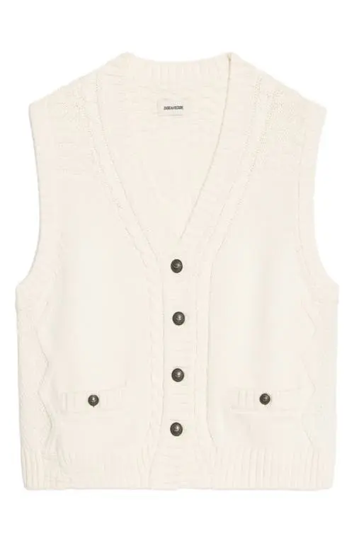 Zadig&Voltaire Cable Stitch Vest - Vanille