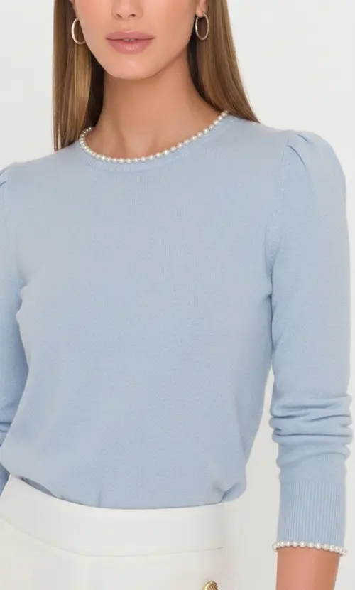 Generation Love Petunia Pearl Trim Sweater