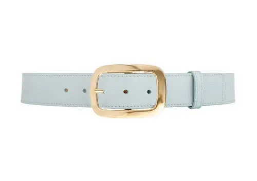 VAINCOURT PARIS Brass Buckle Leather Belt - Blue Sky