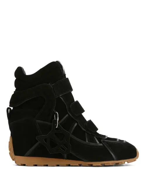 NAKED WOLFE Element Wedge Sneakers - Black Suede