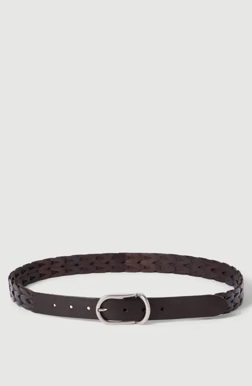 Brunello Cucinelli Braided Leather Belt - Rust Brown