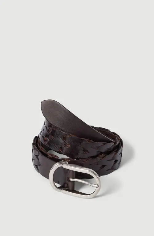 Brunello Cucinelli Braided Leather Belt - Rust Brown