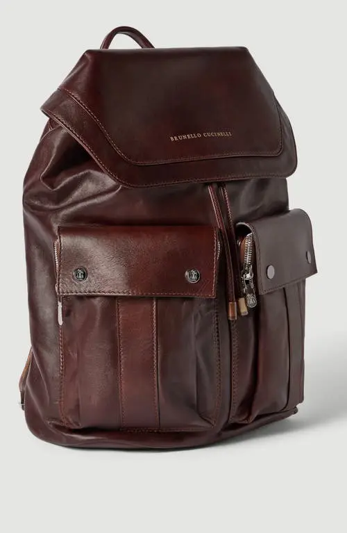 Brunello Cucinelli Calfskin Leather Leisure Backpack