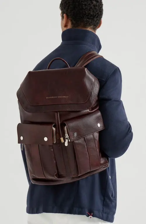 Brunello Cucinelli Calfskin Leather Leisure Backpack