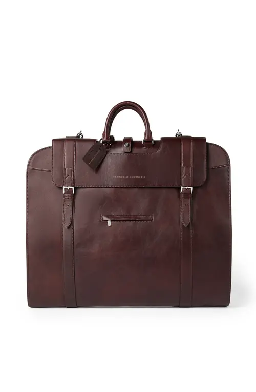 Brunello Cucinelli Calfskin Suit Carrier - Burgundy