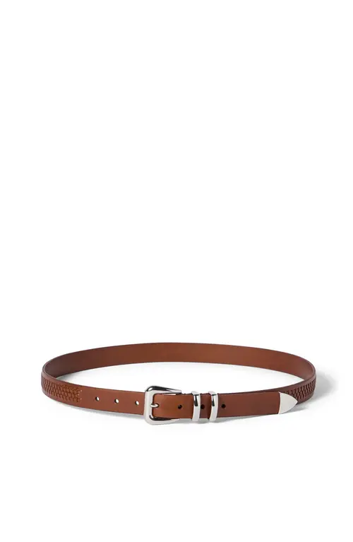 Brunello Cucinelli Braided Calfskin Leather Belt - Brown