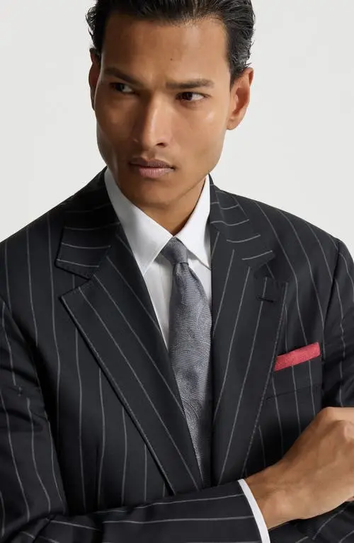Brunello Cucinelli Paisley Silk Neck Tie - Dark Grey