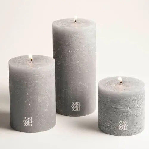 ZSA ZSA ZSU Deurne Pillar Candle 7 - Grey