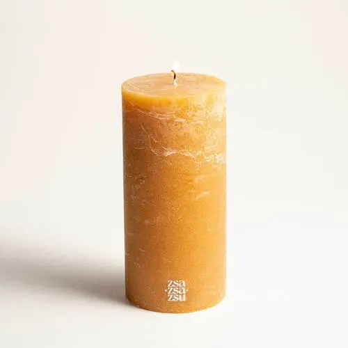 ZSA ZSA ZSU Deurne Pillar Candle 7 - Mustard
