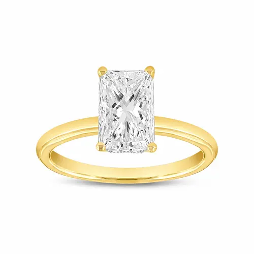 LUVMYJEWELRY Eman 14k Gold Radiant Cut Lab Grown Diamond Hidden Halo Engagement Ring2.05 Ct - 14k Yellow Gold