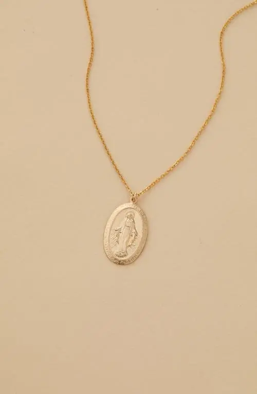 SET & STONES 14-karat -filled Virgin Mary Pendant Necklace