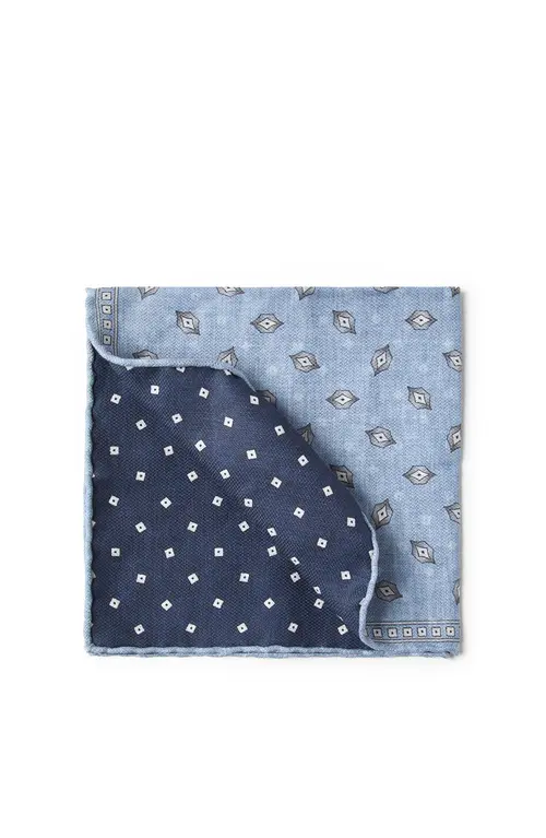 Brunello Cucinelli Pocket Square With Pattern - Blue