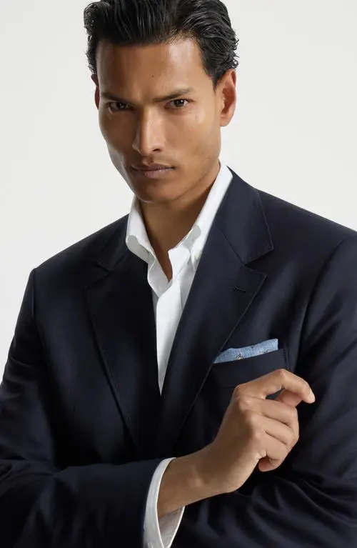 Brunello Cucinelli Pocket Square With Pattern - Blue