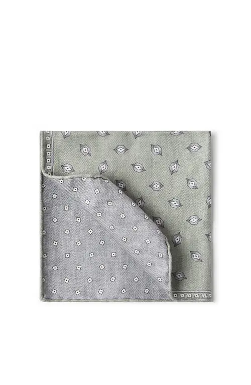 Brunello Cucinelli Pocket Square With Pattern - Grey