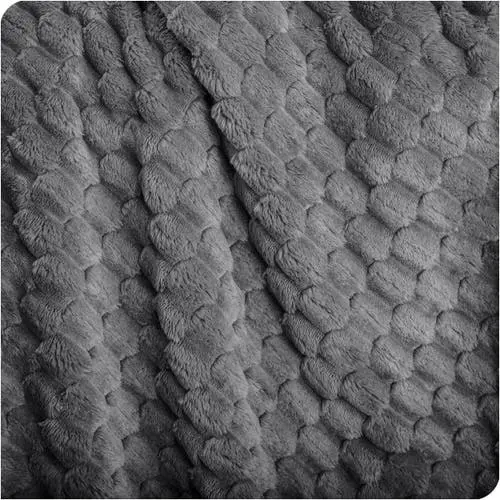 BARE HOME Waffle Microplush Fleece Throw Blanket